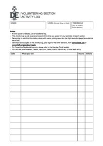 DofE Activity Logs | Cheshire Scouts